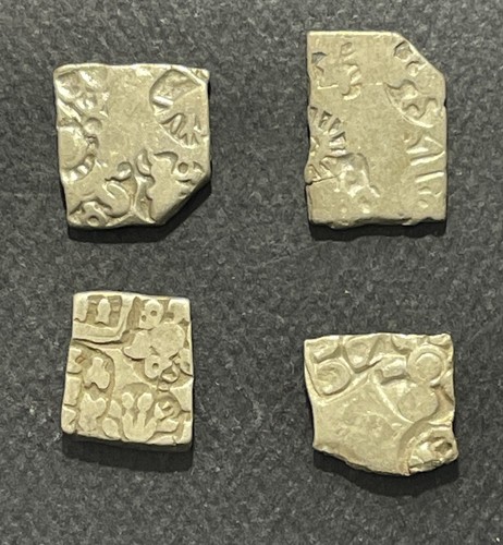 Mauryan Empire 400 BC - 200 BC ¼ Karshapana Silver Coins: Punchmark-Lot ...