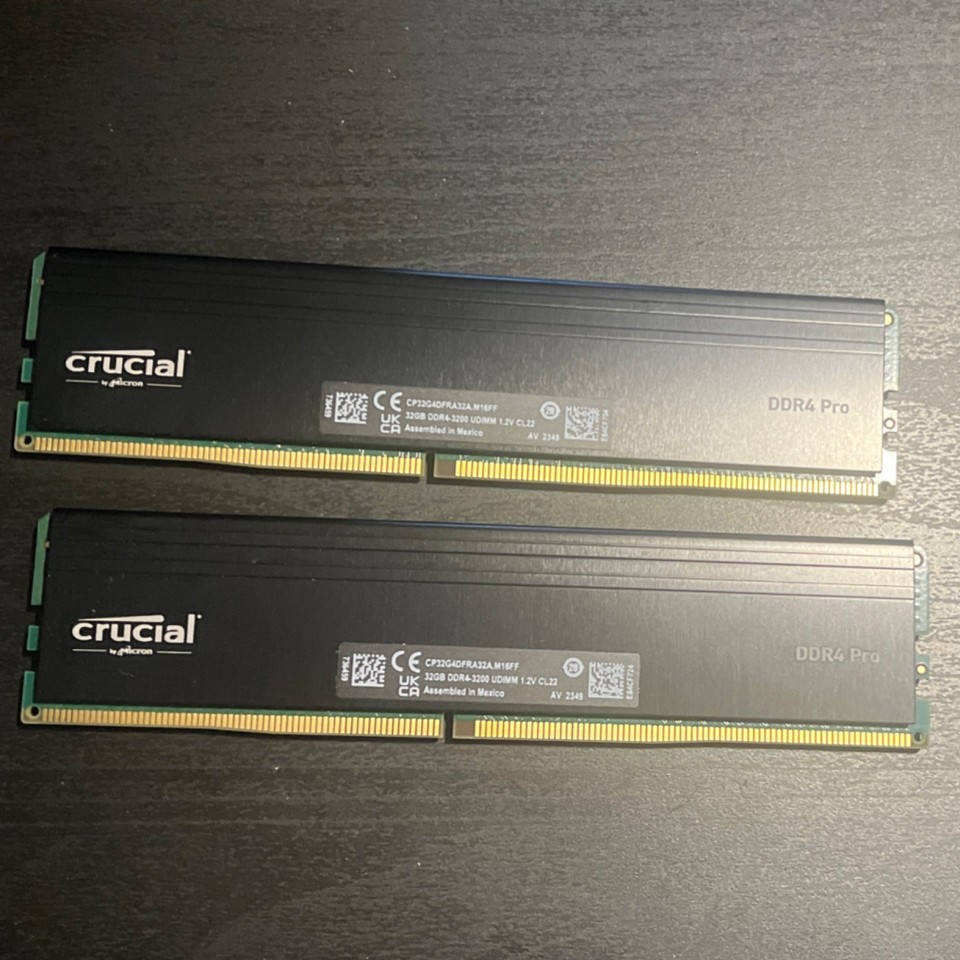 Crucial Pro 64GB (2x32GB) DDR4-3200 UDIMM DDR4 SDRAM 288-Pin Desktop ...