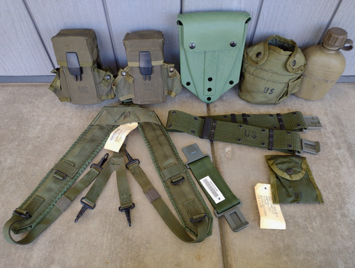 USGI ALICE WEB GEAR LBE SET LC2 w/ ETOOL CARRIER CANTEEN MAG POUCHES ...