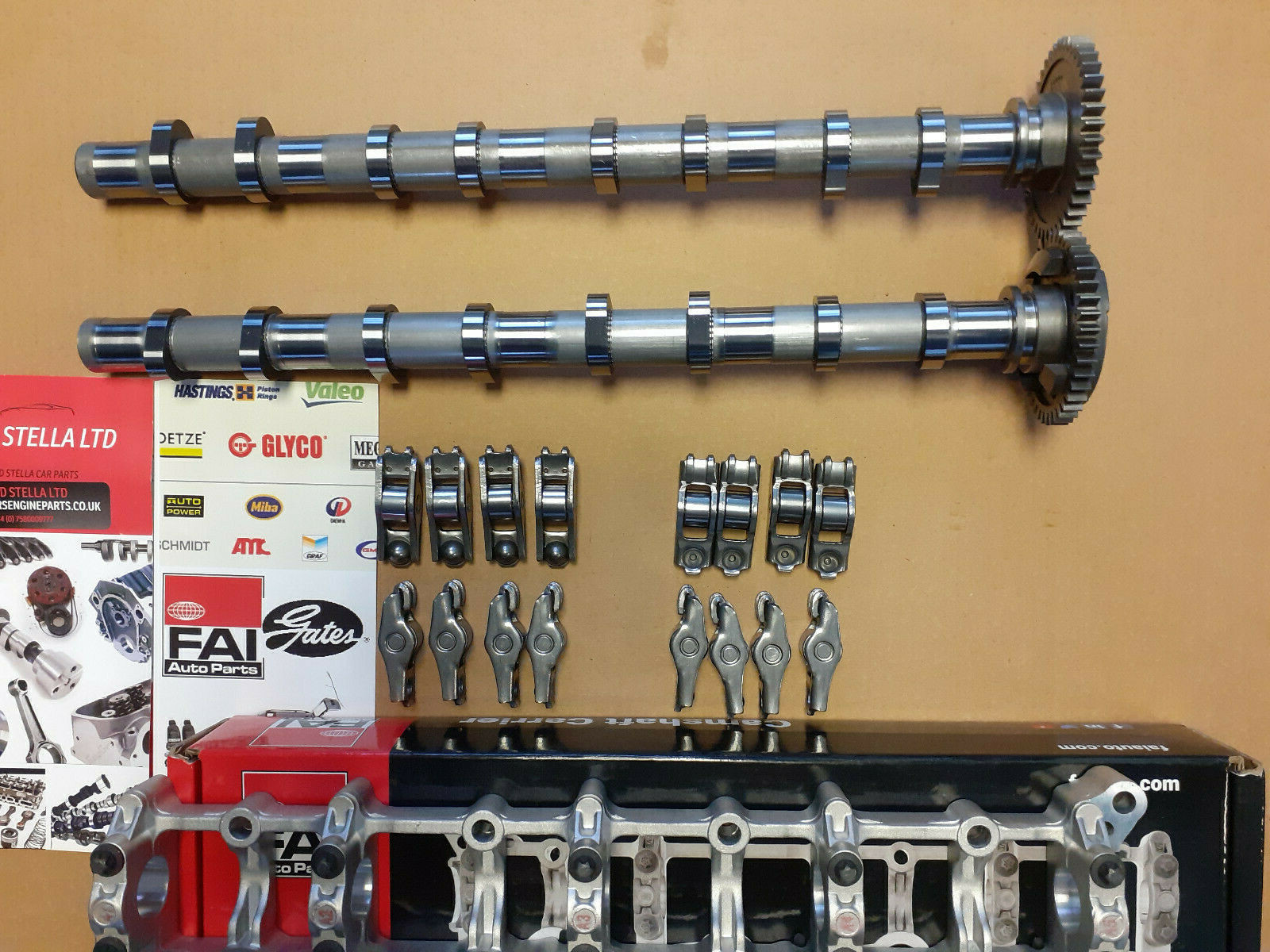 INLET EXHAUST CAMSHAFTS 16 ROCKER ARMS CAM CARRIER KIT BMW MINI 1.6 2.0 ...