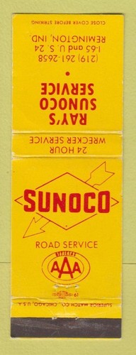 Matchbook Cover - Sunoco oil gas Ray's Remington IN | eBay