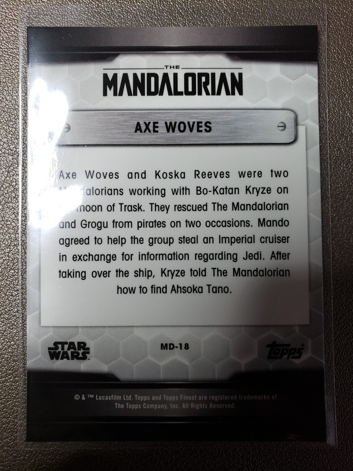 2022 Topps Finest Star Wars Axe Wolves The Mandalorian | eBay