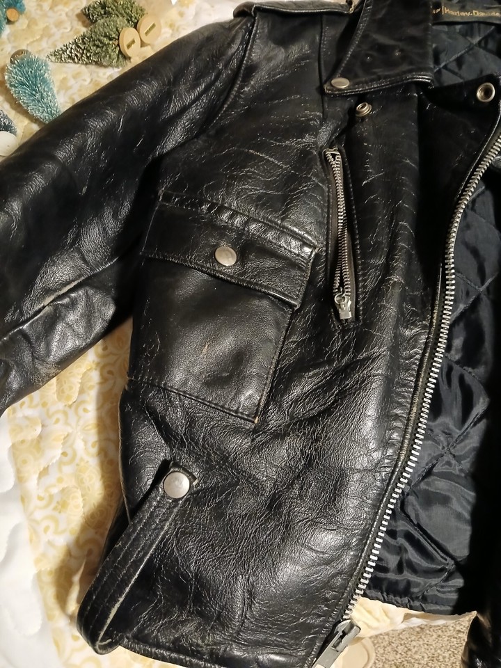 Vintage AMF Harley Davidson Leather Jacket, Size 38R chest, 70’s Cycle ...