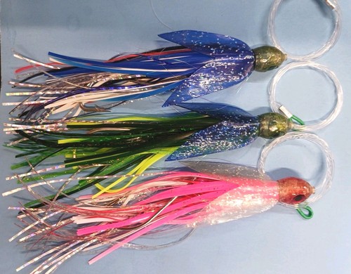 3 Pack ASSORTED 3 COLORS Mylar Custom Flying Fish trolling lure | eBay