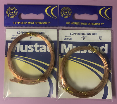 2 Packs Mustad Copper Rigging Wire 9” 100 Total Pieces | eBay