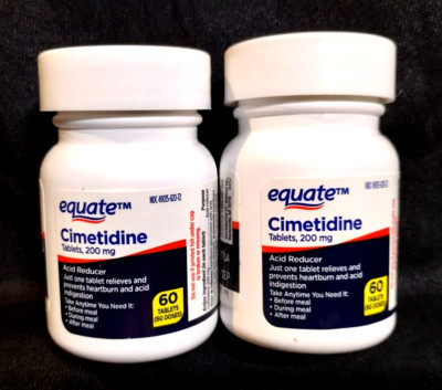 EQUATE CIMETIDINE 200mg ACID REDUCER "COMPARE VS.TAGAMET HB200"120 TABS ...