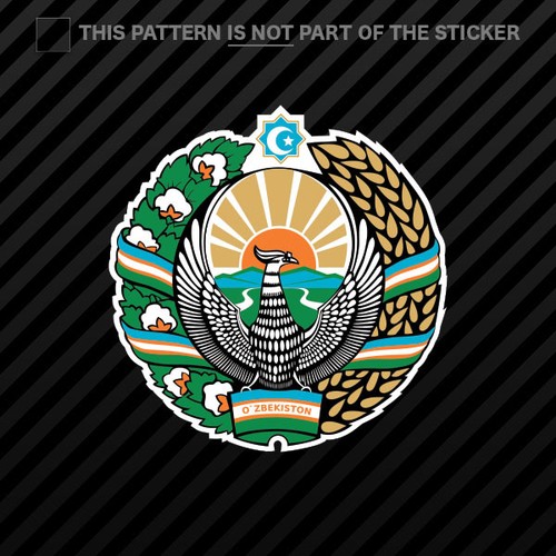 Uzbek Emblem Sticker Self Adhesive Vinyl Uzbekistan flag UZB UZ | eBay