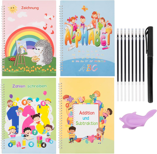 4 Stück Deutsch Heft Mit Stift, 26X18Cm Magische Übungshefte ...