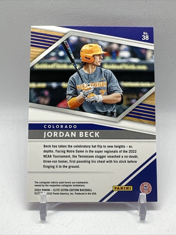 2022 Panini Elite Extra Edition Jordan Beck Pink #38 Tennessee Colorado ...