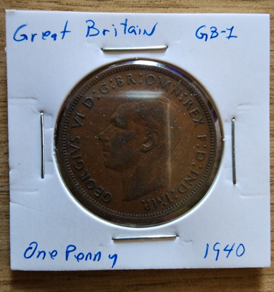 Great Britain - 1940, One Penny Coin, Georgivs VI D:G:BR:OMNREX F:D:IND ...