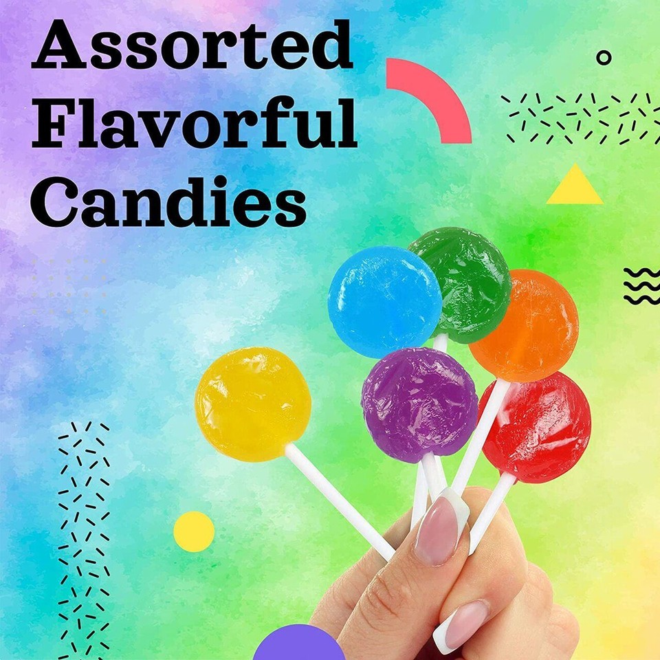 Lieber's Assorted Candy Lollipops, Bulk Lolly Pops Individually Wrapped ...