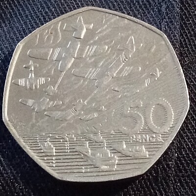1994 50p Coin to commemorate the 50th anniversary of the D-Day Landings ...