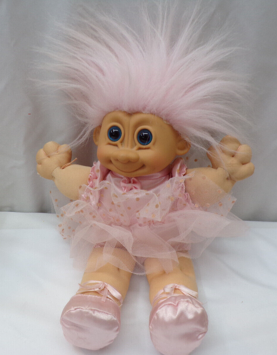 Troll Doll Russ Berrie & Co. Ballerina Pink TuTu Plush & Plastic Item ...