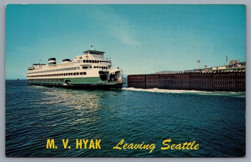 Vintage MV Hyak & Seattle Washington Postcard Color Photo | eBay