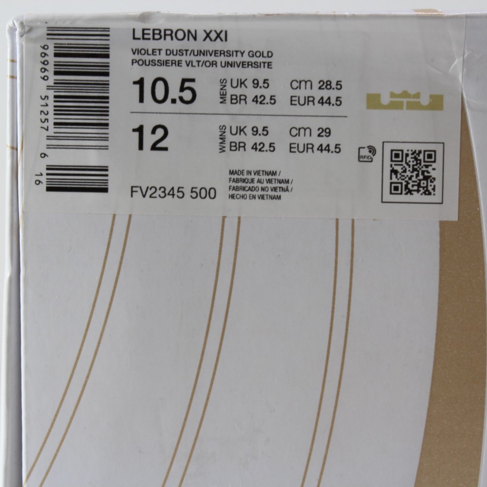 Nike LeBron XXI 21 'Purple Rain' Purple Yellow FV2345-500 Men's Size 10 ...