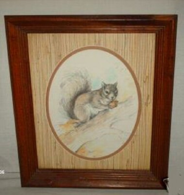 112000 CHIPPER SQUIRREL PICTURE WOOD FRAME 12-1/2" W x 14-1/2" H SALE ...