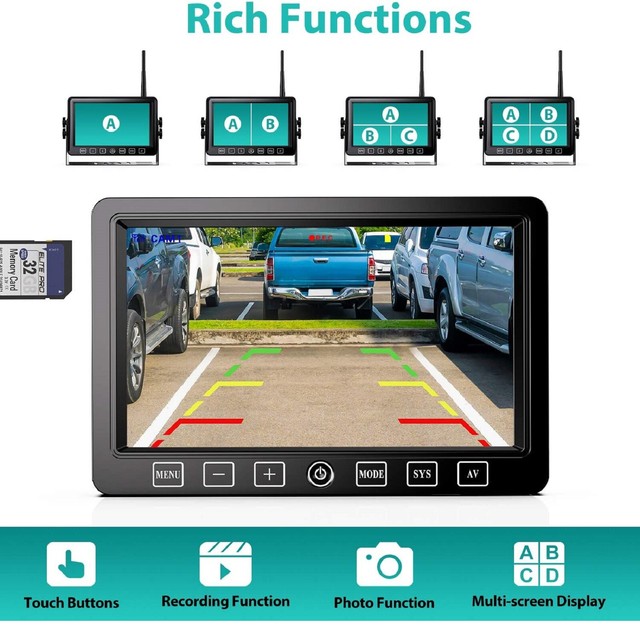 Xroose Wireless Backup Camera Waterproof 7'' Night Vision Car DVR ...