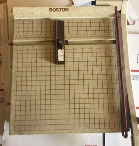 Boston 2612 Paper Cutter 12” Trimmer Heavy Duty Wood Metal Guillotine ...
