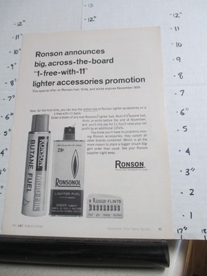 magazine ad 1964 RONSON cigarette lighter fuel Ronsonol butane can ...