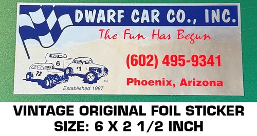 DWARF CAR CO., INC COMPETITIVE AUTO RACING - VINTAGE ORIGINAL FOIL ...
