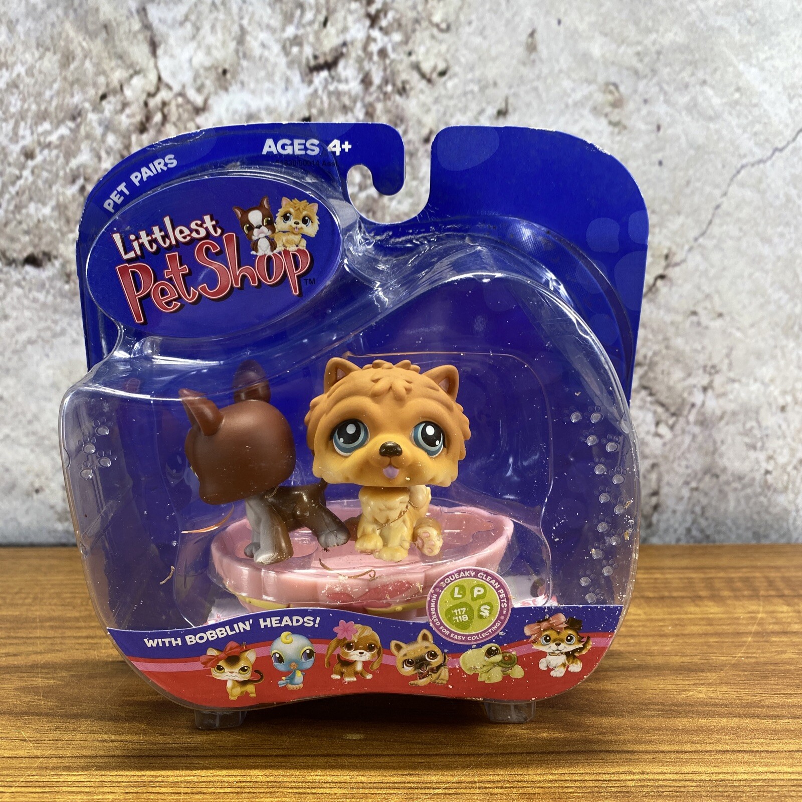 2005 Littlest Pet Shop Pairs Boston Terrier #118 Chow #117 Retired LPS ...