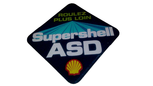 Petit autocollant ancien carburant Supershell ASD Année 70 | eBay