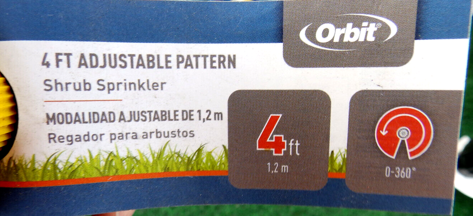 Orbit 54023 4 Foot Adjustable Pattern Plastic Shrub Head Sprinkler Lot ...