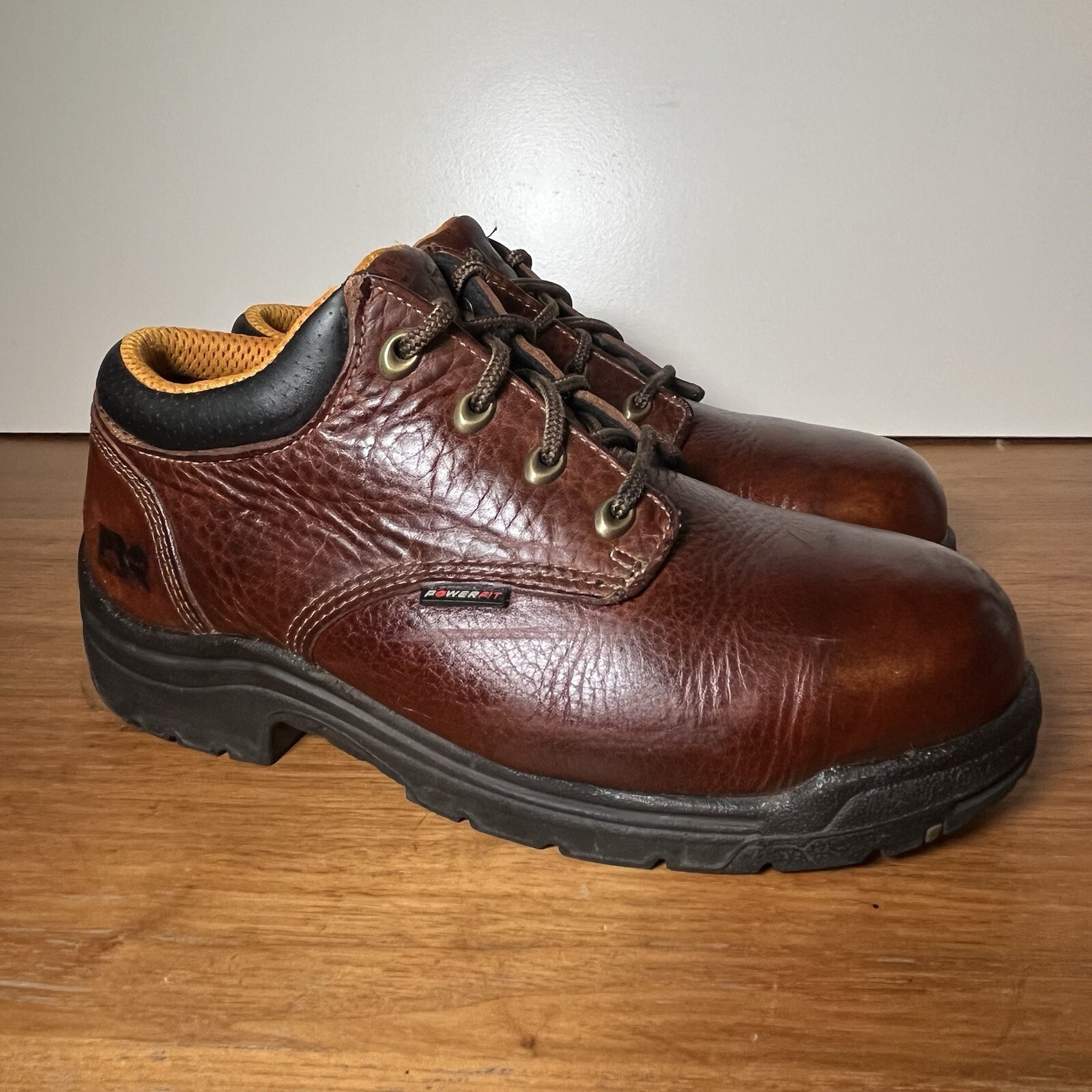 Vtg Timberland Pro Series Mens 7.5 Shoes Chunky Brown… - Gem