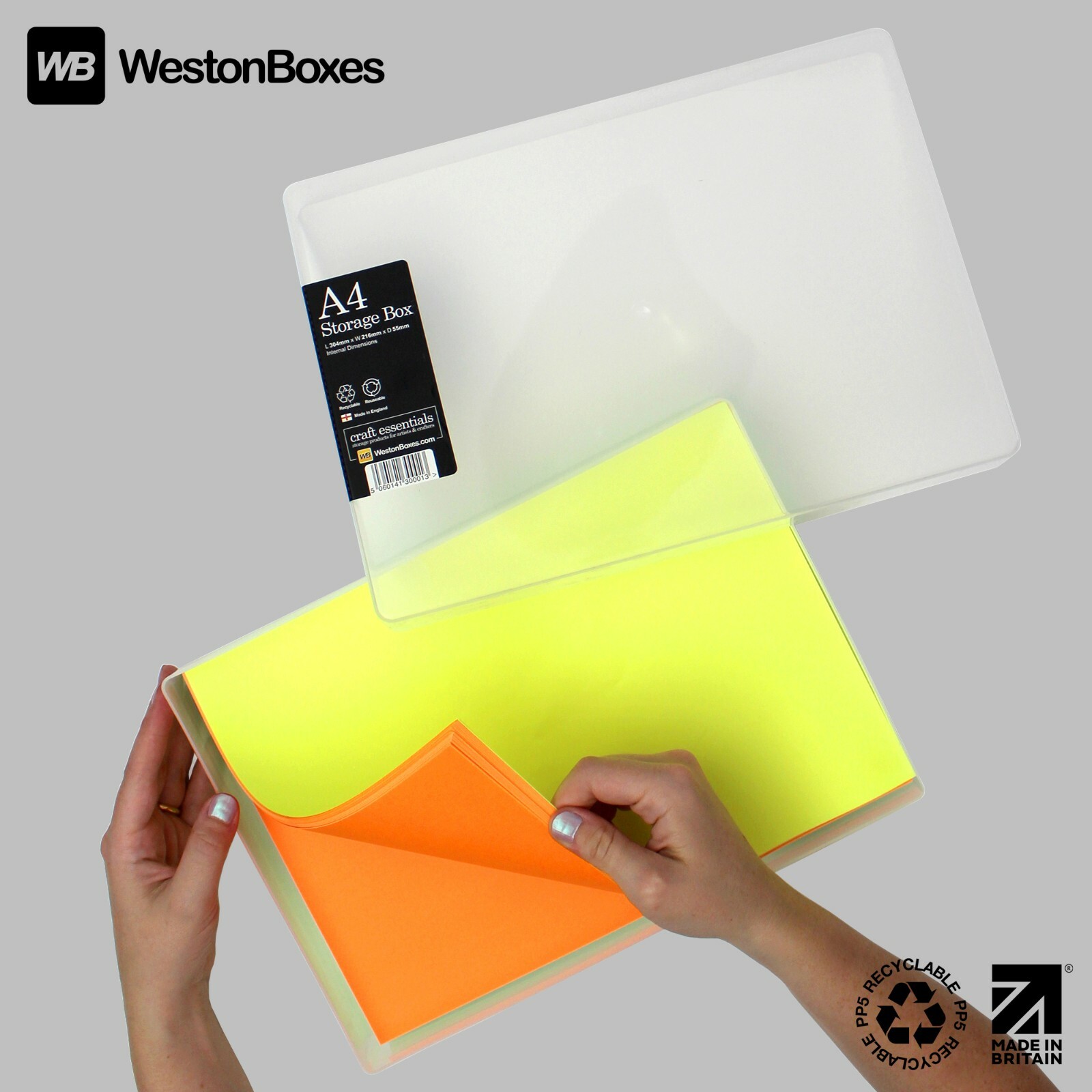 Pack of 5 WestonBoxes A4 Storage Box for Paper, Card and Craft items | eBay