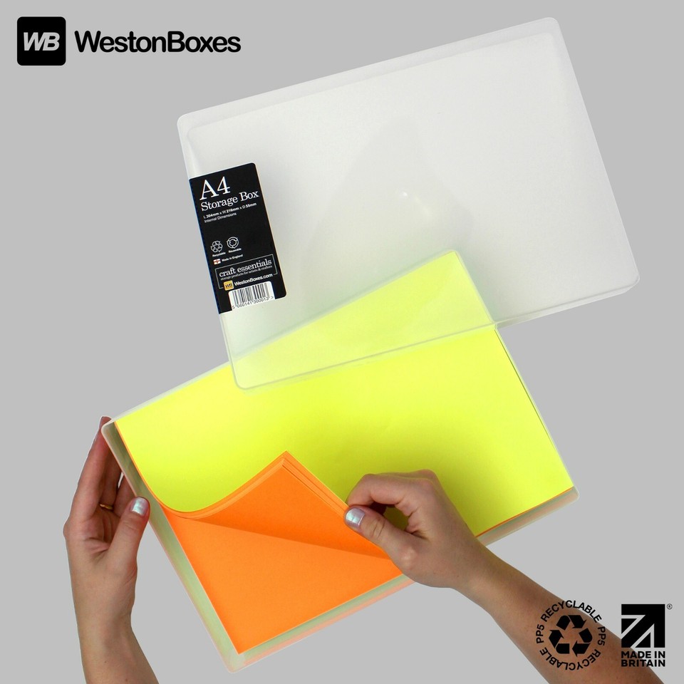 WestonBoxes A4 Craft Storage Boxes for Paper, Card & Stationery, Pack ...