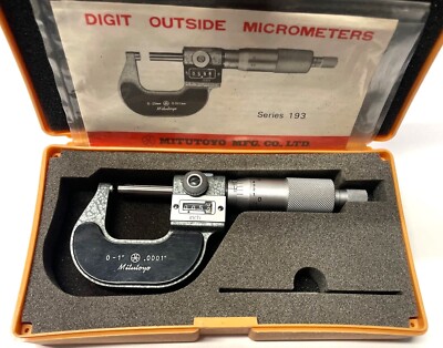 Mitutoyo 295-153 Digit Counter OD Micrometer Spherical Anvil Flat ...