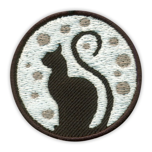 Chat Noir dans Le Moonlight - Phosphorescent Fil,Éclatant IN The Dark Patch / Ba | eBay