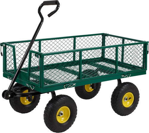 Heavy Duty 1000 Lbs Capacity Mesh Steel Garden Cart - Pullable Garden ...