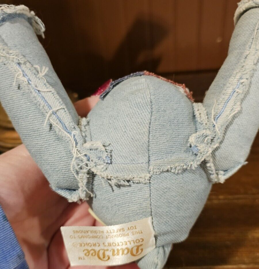 Dan Dee Denim Patriotic 8" Bear Frayed Jean Star Hand Stitched Plush | eBay