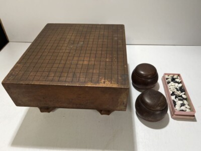 Go-Board Goban & Go Stone & Bowl SET IGO Game 45×40, showa Era from ...