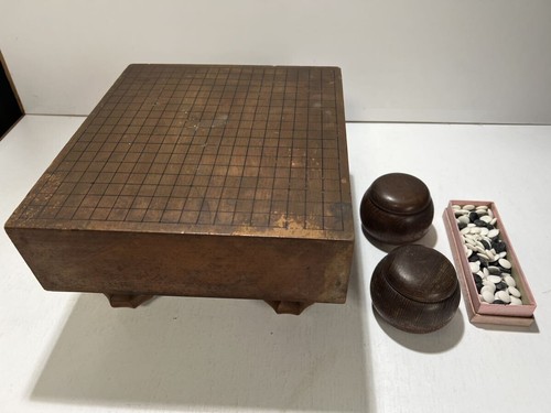 Go-Board Goban & Go Stone & Bowl SET IGO Game 45×40, showa Era from ...