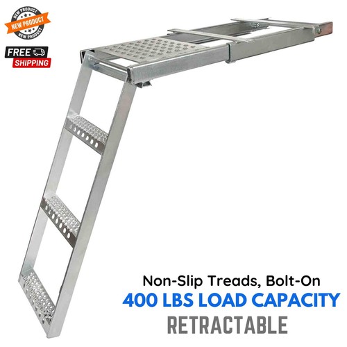 3 Rungs Pull-Out Trailer Step Ladder Folding Truck Steps Bolt-on for ...