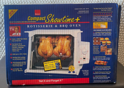 NEW in BOX Ronco Compact Showtime Plus Rotisserie BBQ Oven 3000 White ...