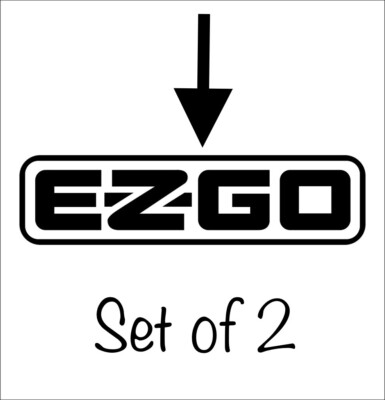 EZ GO Vinyl Decal Stickers 12” White - Set of 2 - Golf Cart replacement ...