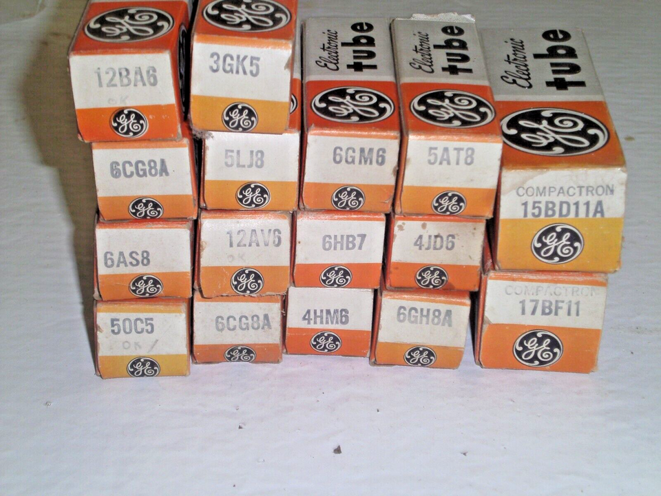 Vintage Lot 17 GE Electronic Tubes Television Radio Untested/Appear to ...