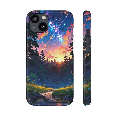 Serene Landscape Phone Case with Card Holder, Nature Lover Gift, Starry ...