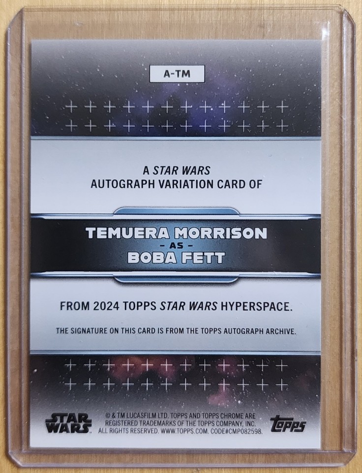 Topps Star Wars Chrome TEMUERA MORRISON as BOBA FETT Autograph Card #08 ...