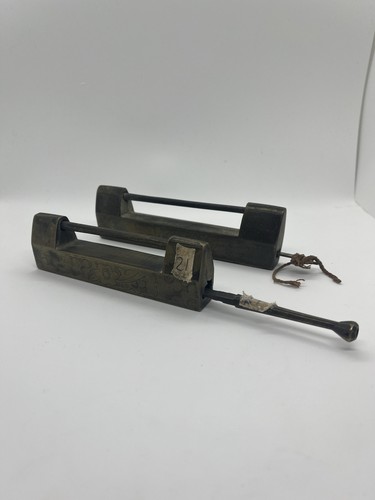 Antique Chinese Brass Spring Lock Padlock Set of Two with Keys | eBay