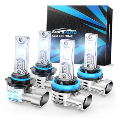 M4 series H8 HB3 bulbs Combo, Fog Bulb with 9005 H11, 68,000 LM H8 and ...
