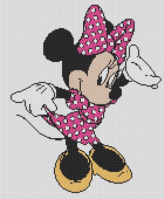 Minnie Mouse in Pink Dress Counted Cross Stitch CHART No. 10-166 | eBay