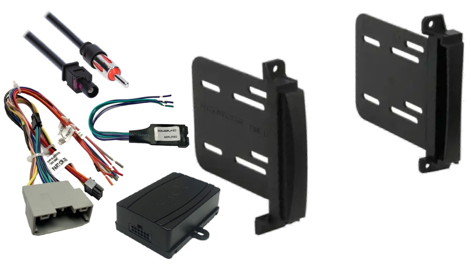 Double DIN Car Stereo Dash Panel Mounting Trim Kit w Wiring Harness ...