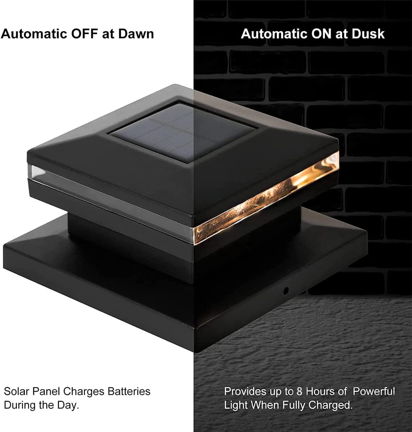 6 Pack Solar Post Cap LED Lights For 4x4 5x5 6x6 Post Outdoor Fence ...