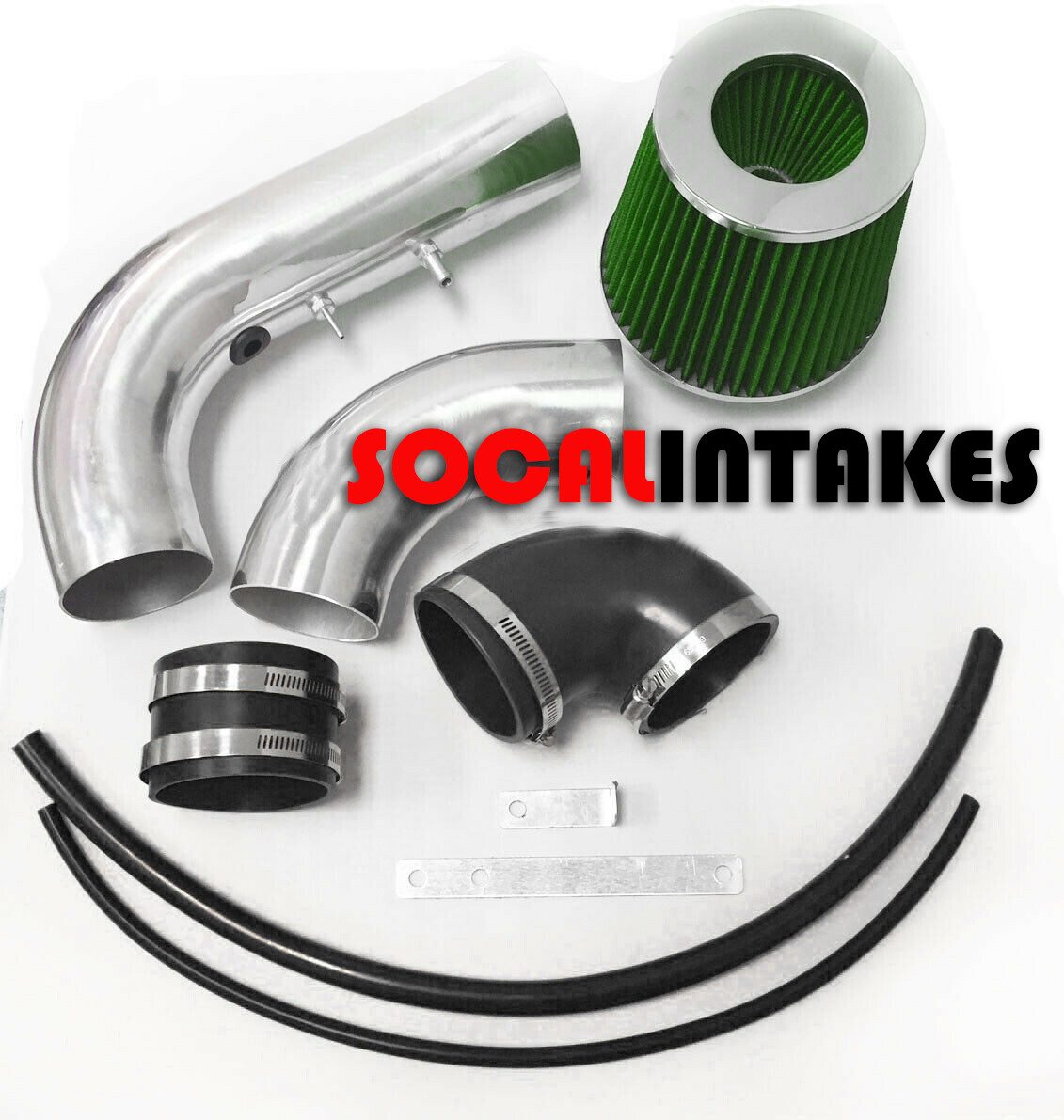 Black Green Air Intake Kit & Filter For 02-05 Chevy Cavalier 2.2L L4 ...