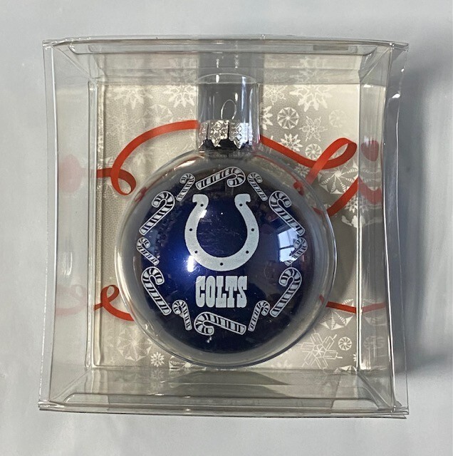 Indianapolis Colts Christmas Tree Holiday Ornament - Candy Cane Logo ...