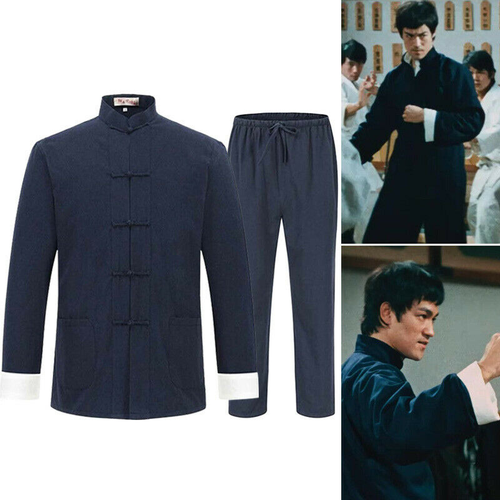 Chinese Tang Suit Bruce Lee Kung Fu Wingchun Coat Jacket Pants Set ...